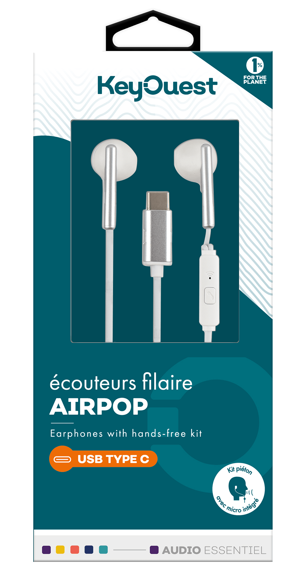 Écouteurs Filaire AIRPOP USB-C blanc - KeyOuest